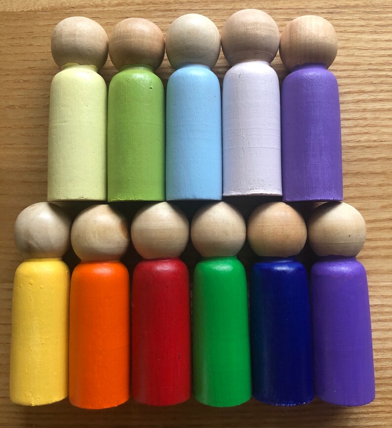 Colour Peg Doll Set Colour Sets Montessori Colour Set - Etsy Australia