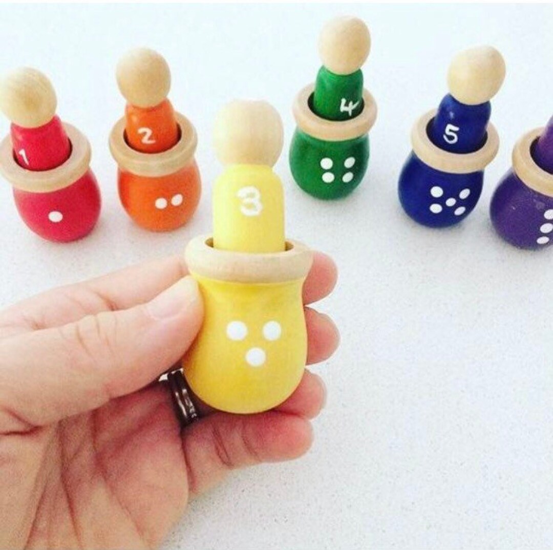 Number Sorting Peg Dolls, Wooden Peg Dolls, Educational Toys, Maths ...