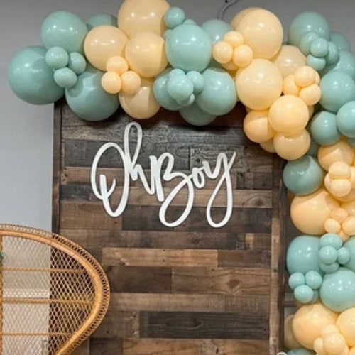 Oh Boy Wooden Sign Oh Boy Baby Shower Decoration Gender - Etsy