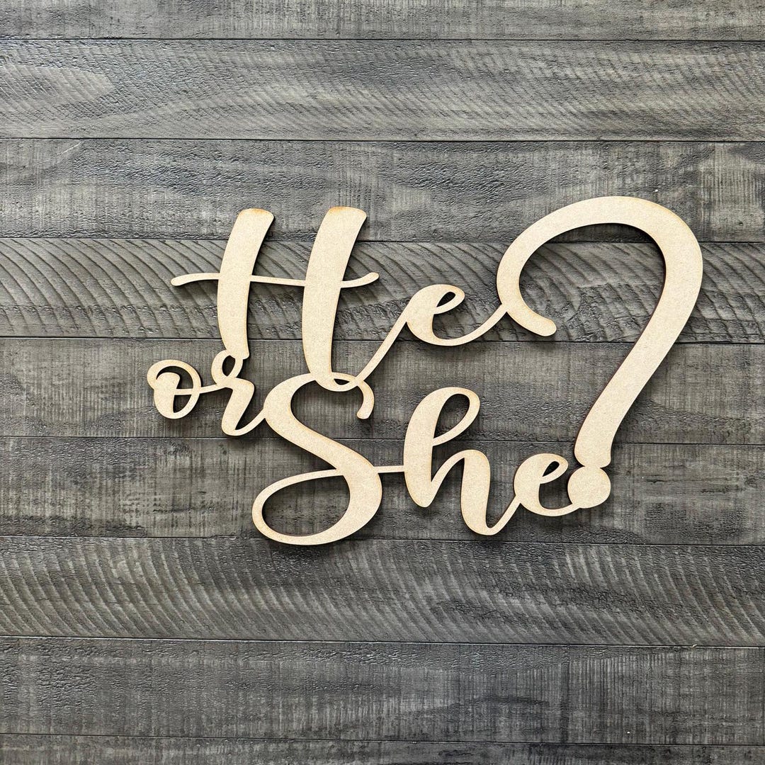 He or She Gender Reveal Sign: Baby Shower Decor - Etsy
