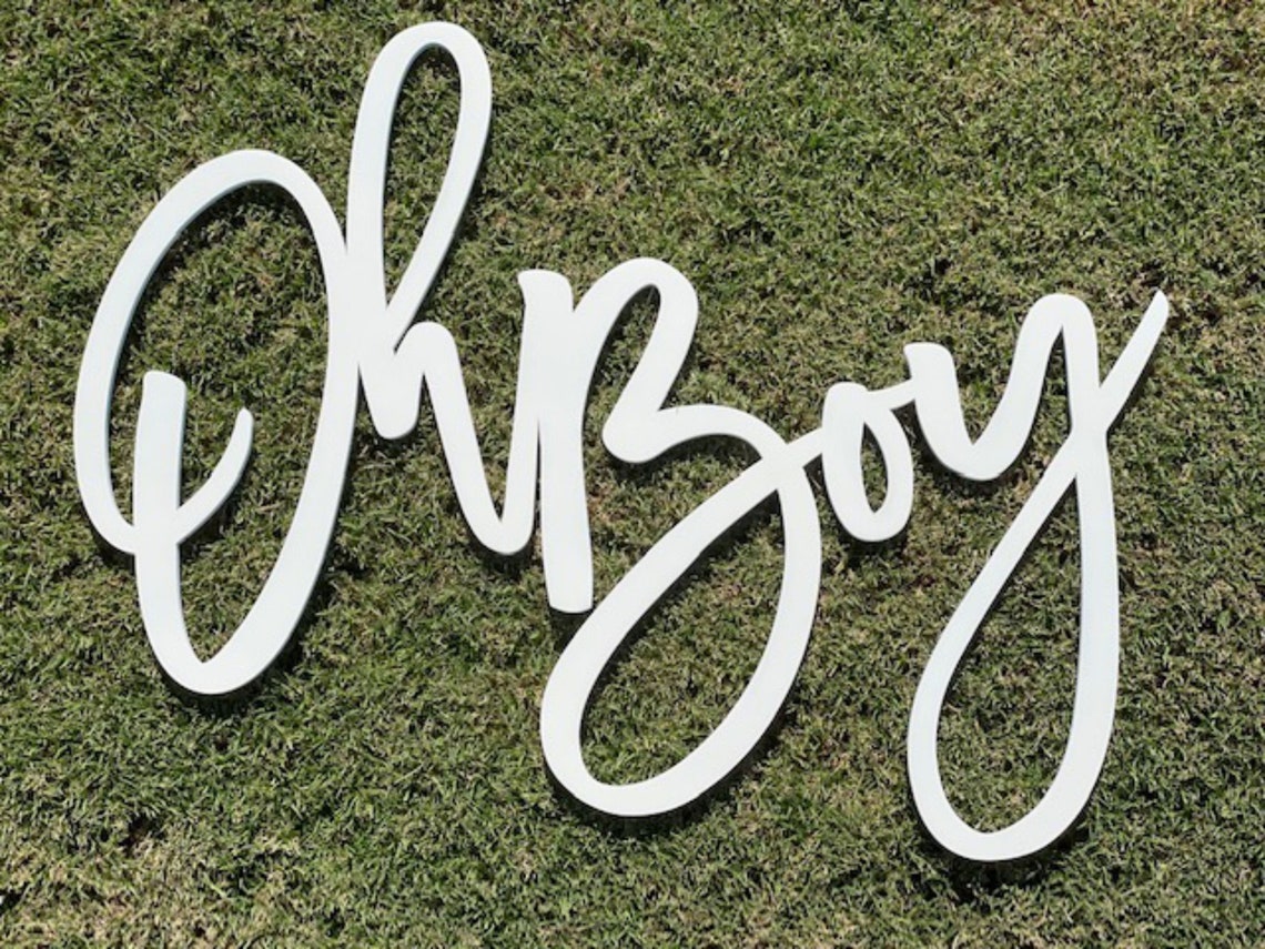Oh Boy Wooden Sign Oh Boy Baby Shower Decoration Gender - Etsy