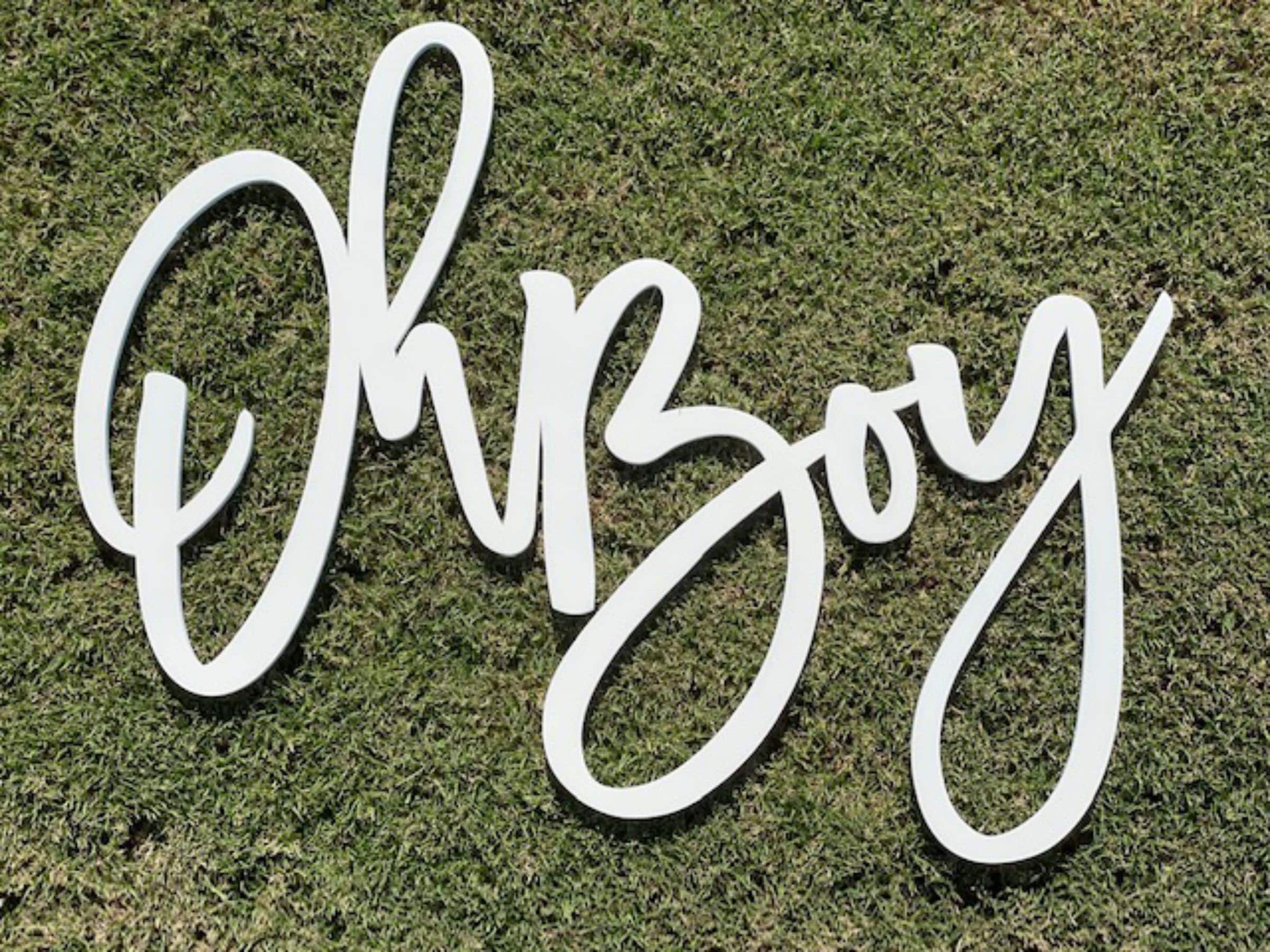 Oh Boy Wooden Sign Oh Boy Baby Shower Decoration Gender - Etsy