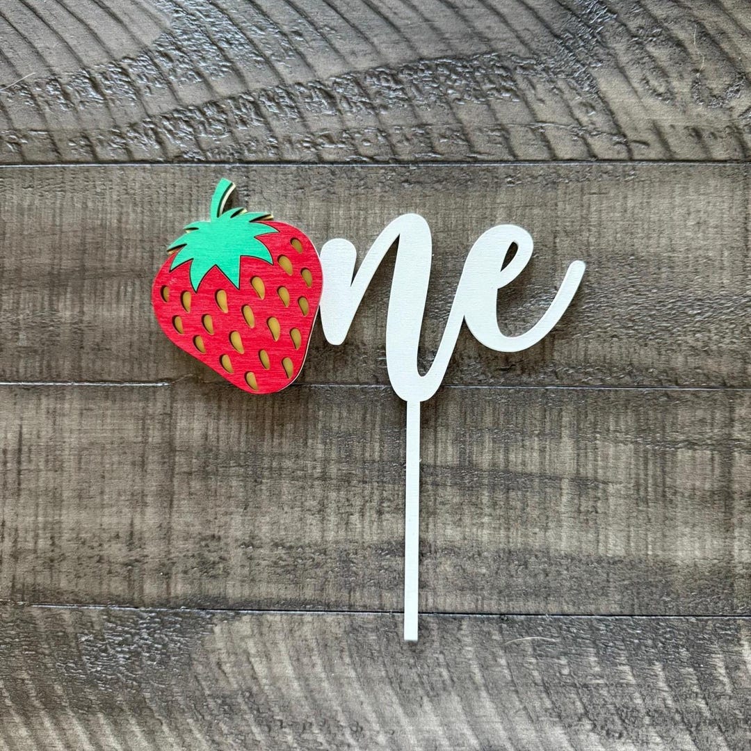 Berry First Birthday Cake Topper: One Caketopper - Etsy
