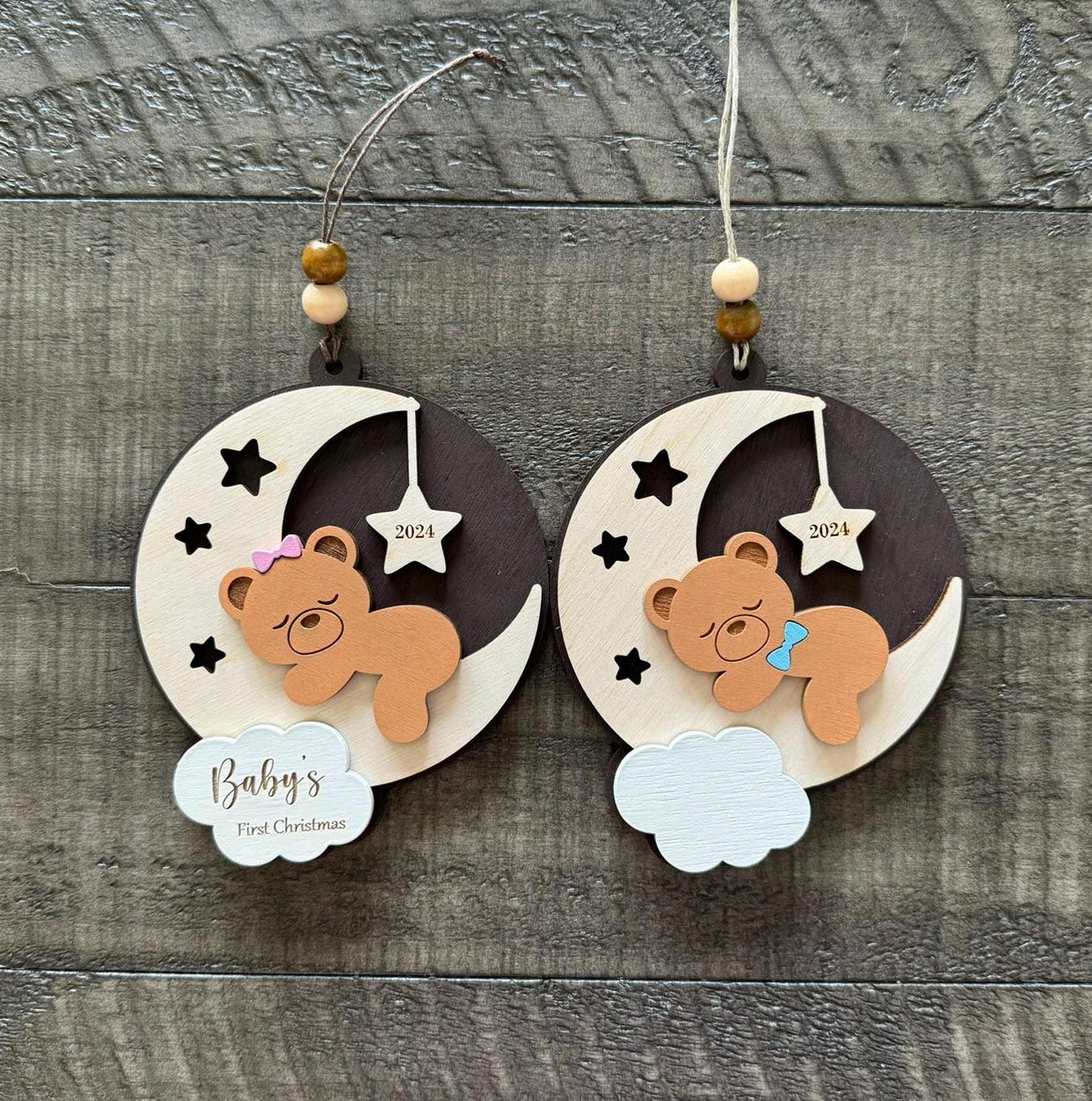 Baby's First Christmas Ornament: Baby Bear Personalized Ornament - Etsy