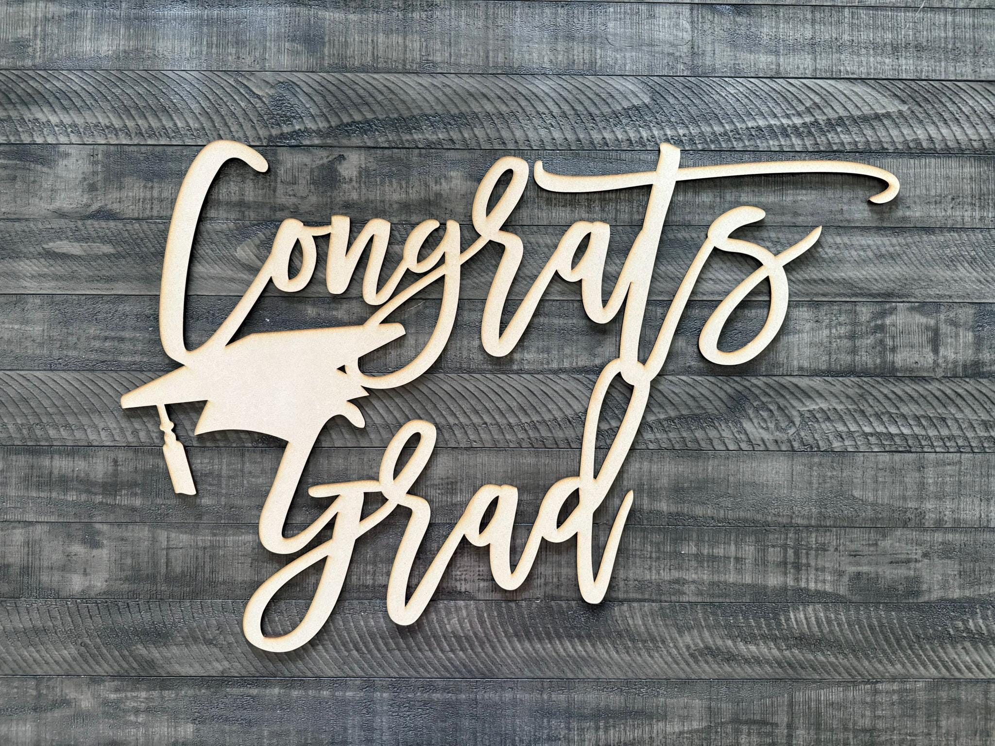Laser Cut Congratulations Grad Sign: Graduation Party Decor, Congrats ...