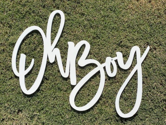 Oh Boy Wooden Sign Oh Boy Baby Shower Decoration Gender - Etsy