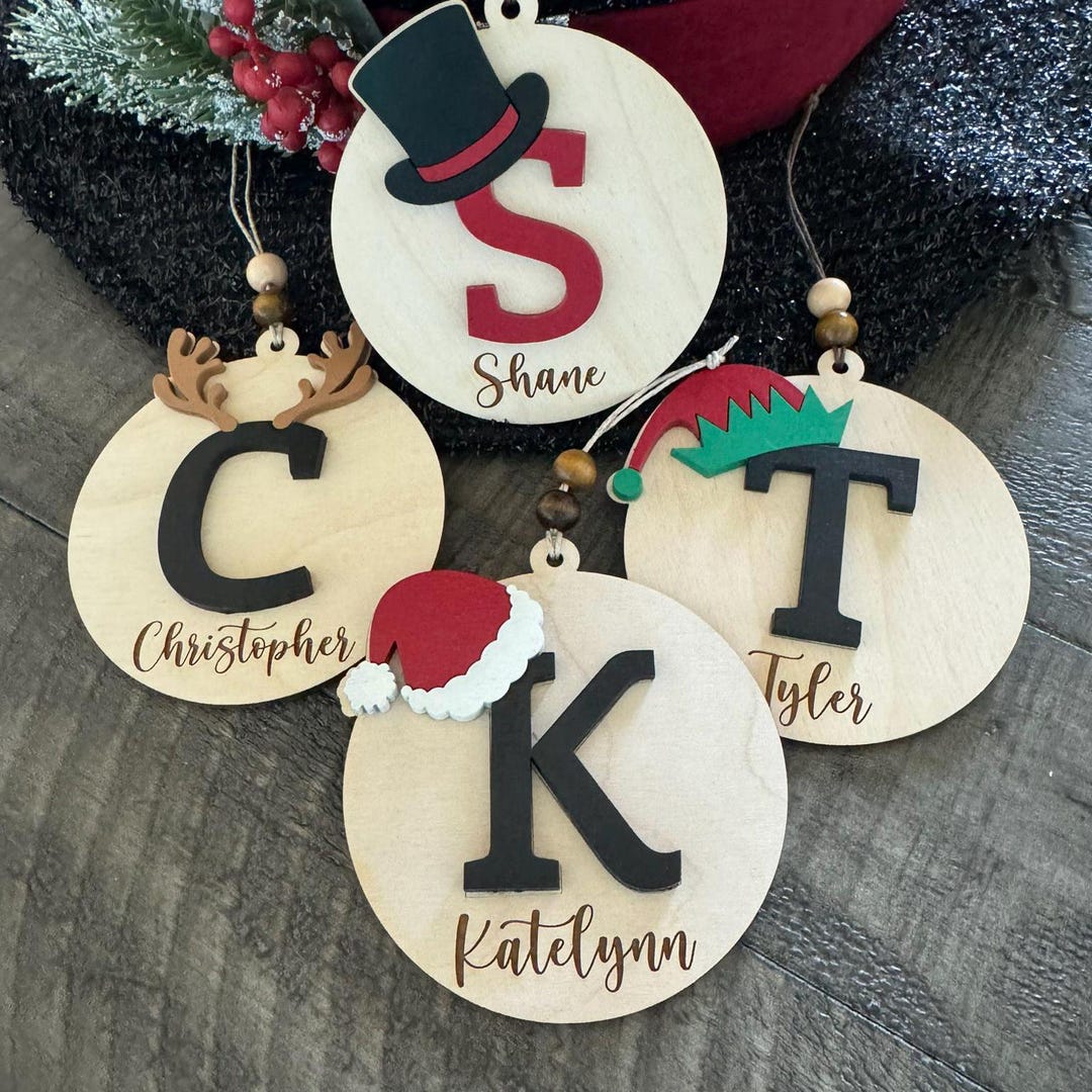 Personalized Letter Ornament: Custom Initial Ornament, Christmas Decor ...