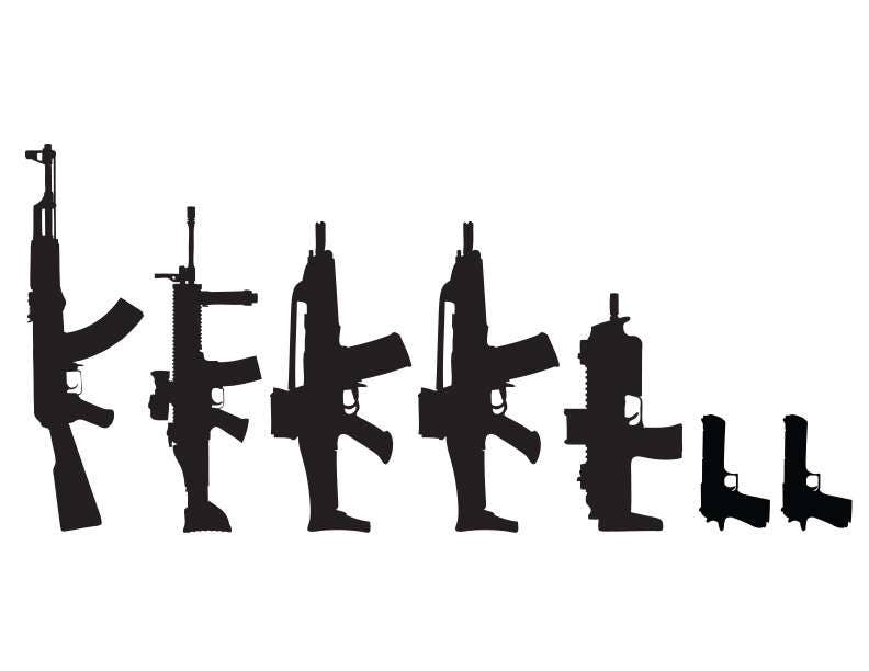 Gun Family Decal. Vinyl Decal. Stick Figure Family. Car | Etsy