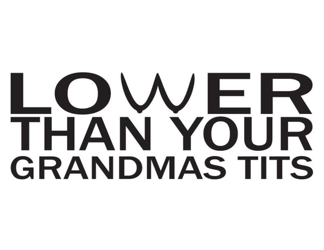 Lower Than Your Grandmas Tits Decal - Etsy