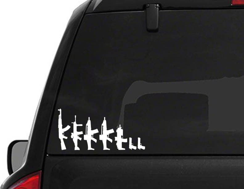 Gun Family Decal. Vinyl Decal. Stick Figure Family. Car | Etsy