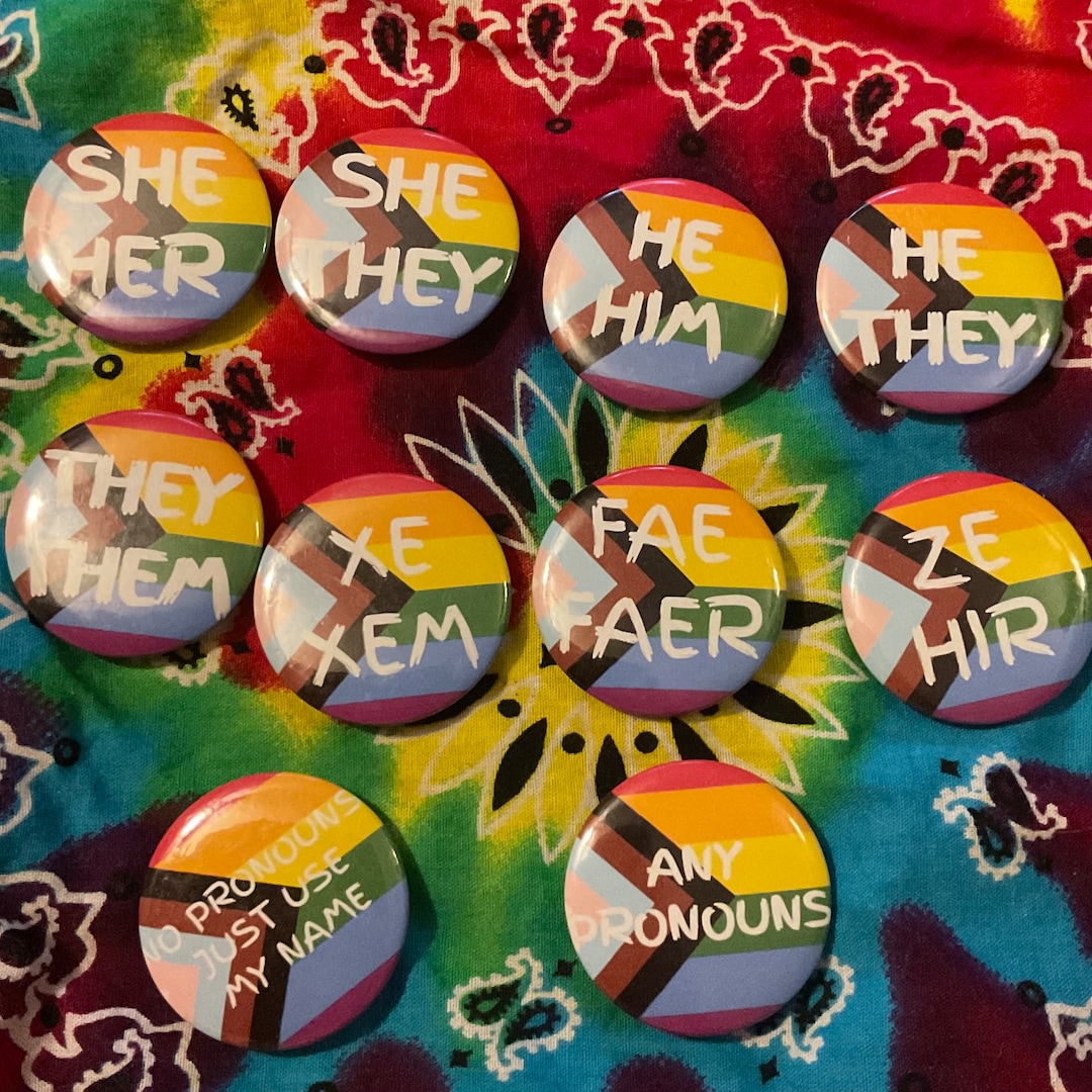 Pronoun Buttons - Etsy