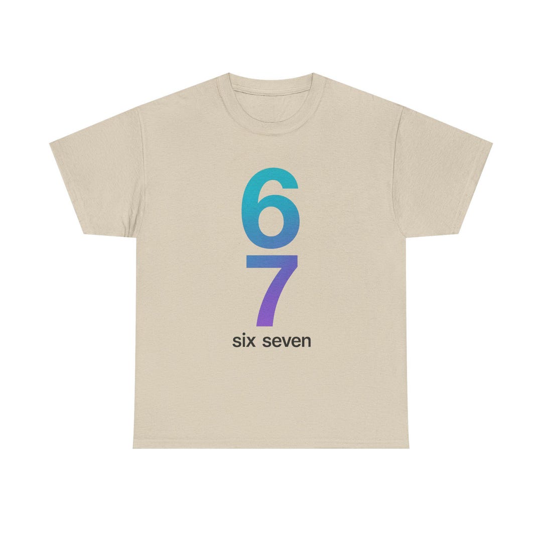 6/7 Number Tee | Six Seven Minimalist Graphic Shirt - Etsy