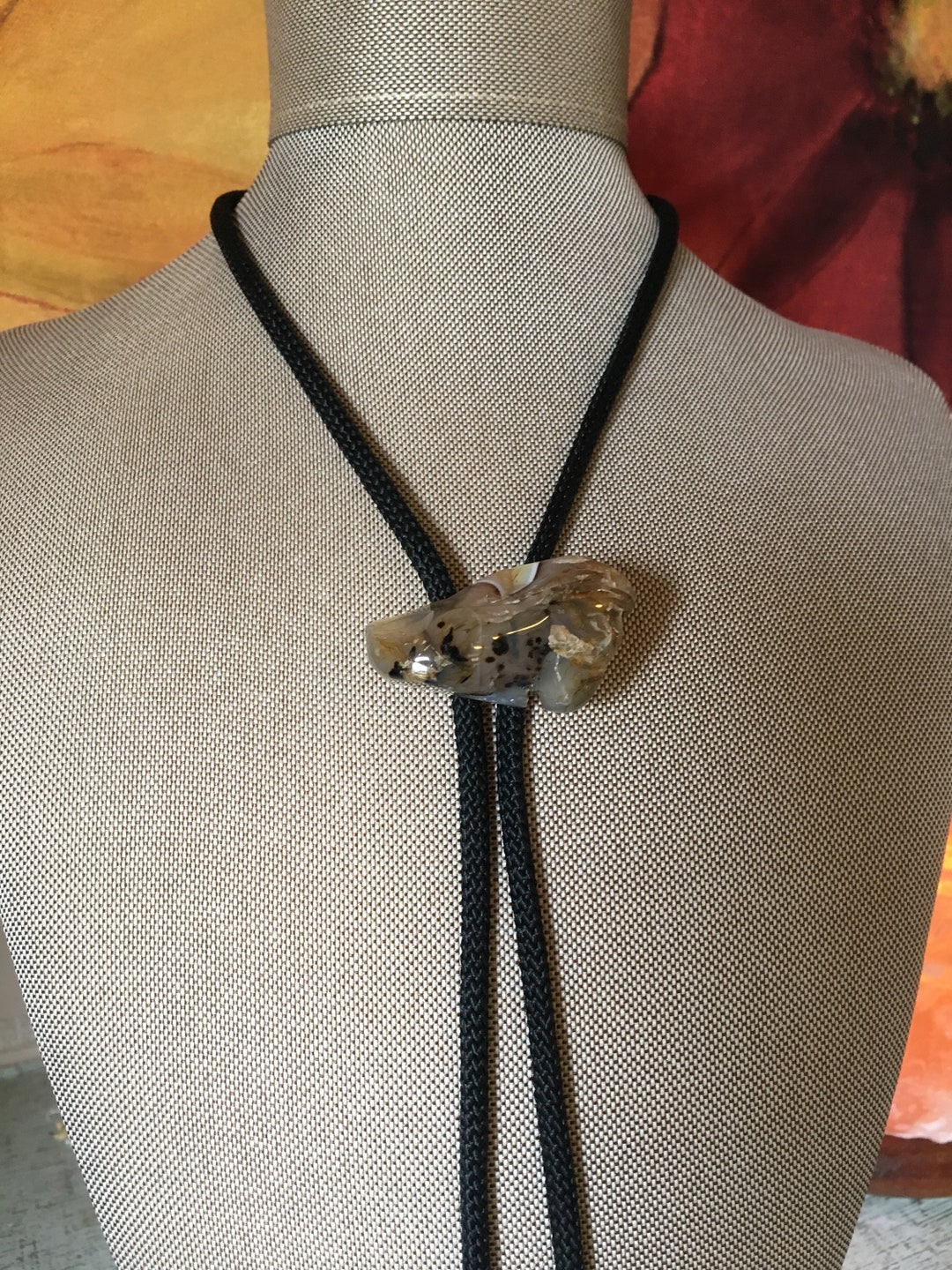 Vintage Bolo Tie With Funky Resin Stone - Etsy