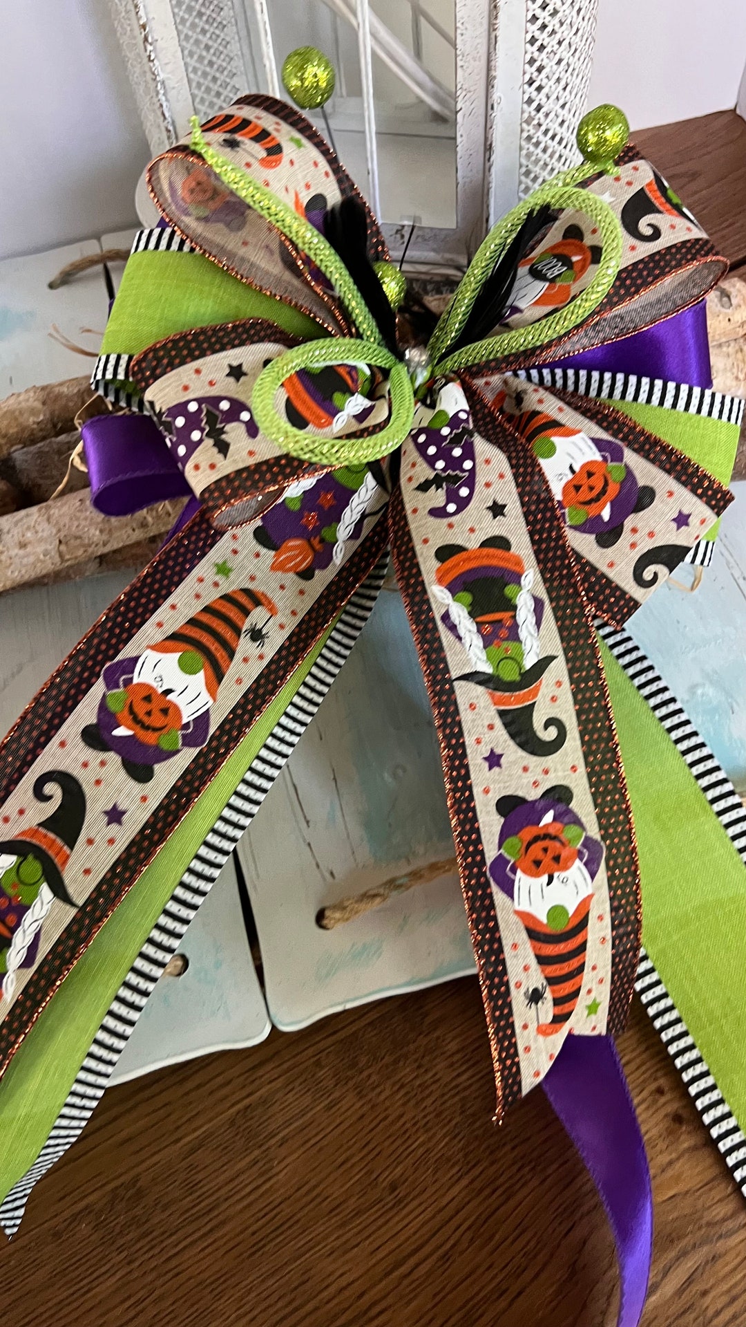 Halloween Witch Decorative Bow / Pumpkin Bow/candy Basket Bow / Witch ...