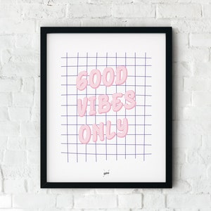 Good Vibes Poster Colorful Quotes Prints Quote Poster - Etsy