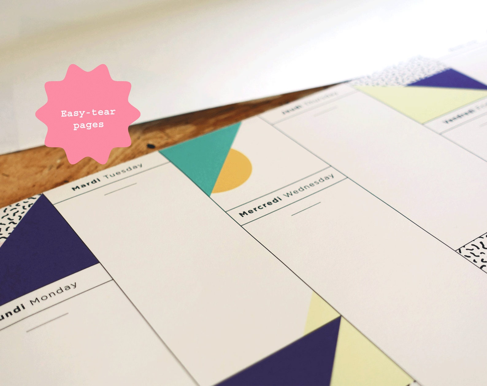 Weekly Desk Planner With Graphic Patterns viva - Etsy