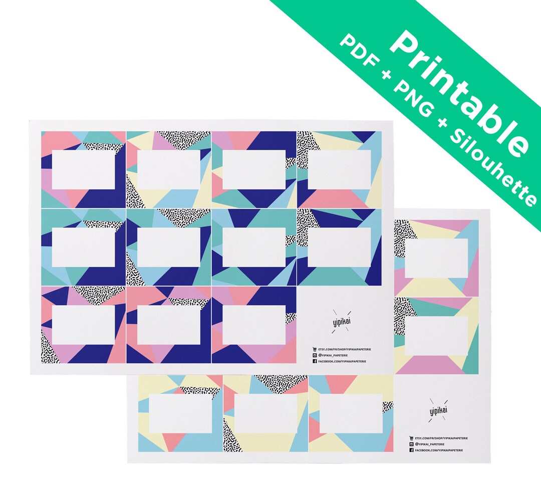 Printable Labels With Graphic Patterns "babel", Back to School, Colors ...