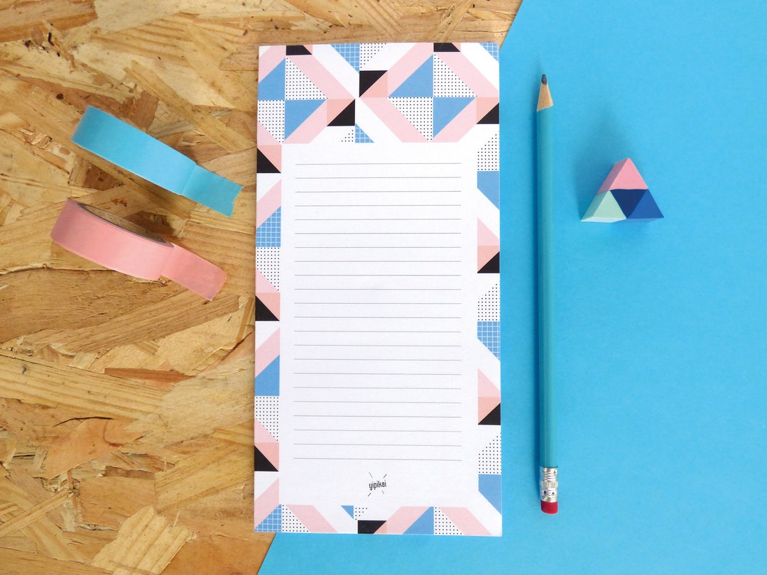 Memo Pad Geometric Art, Desk Pad Pastel Colors, Office Gift - Etsy