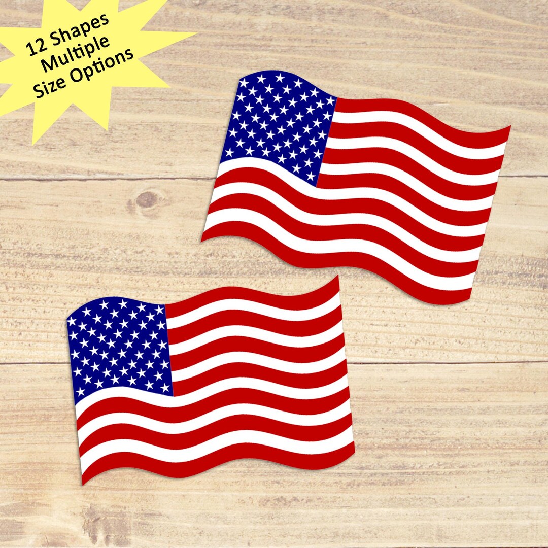 12 Pack - Paper American Flag Shapes, Paper Flag Shapes, USA Paper Flag ...