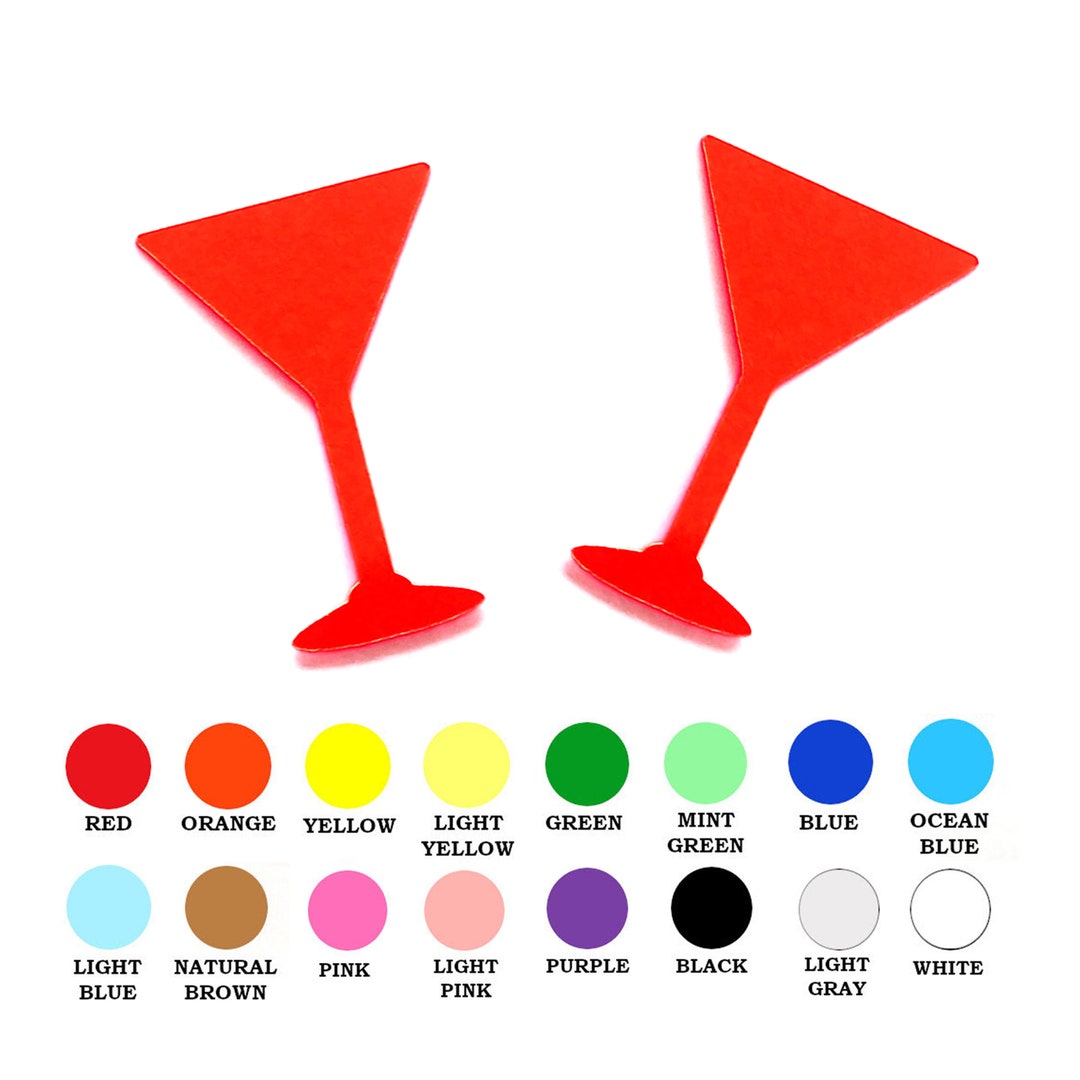 25 Pack - Paper Martini Shape, Martini Glass Cut Out, Paper Martini ...