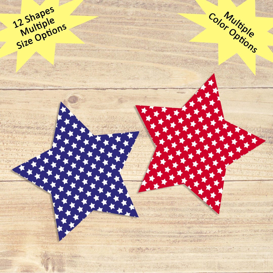 12 Pack - Paper Fourth of July Star Shapes, Paper Star Shapes, Paper ...