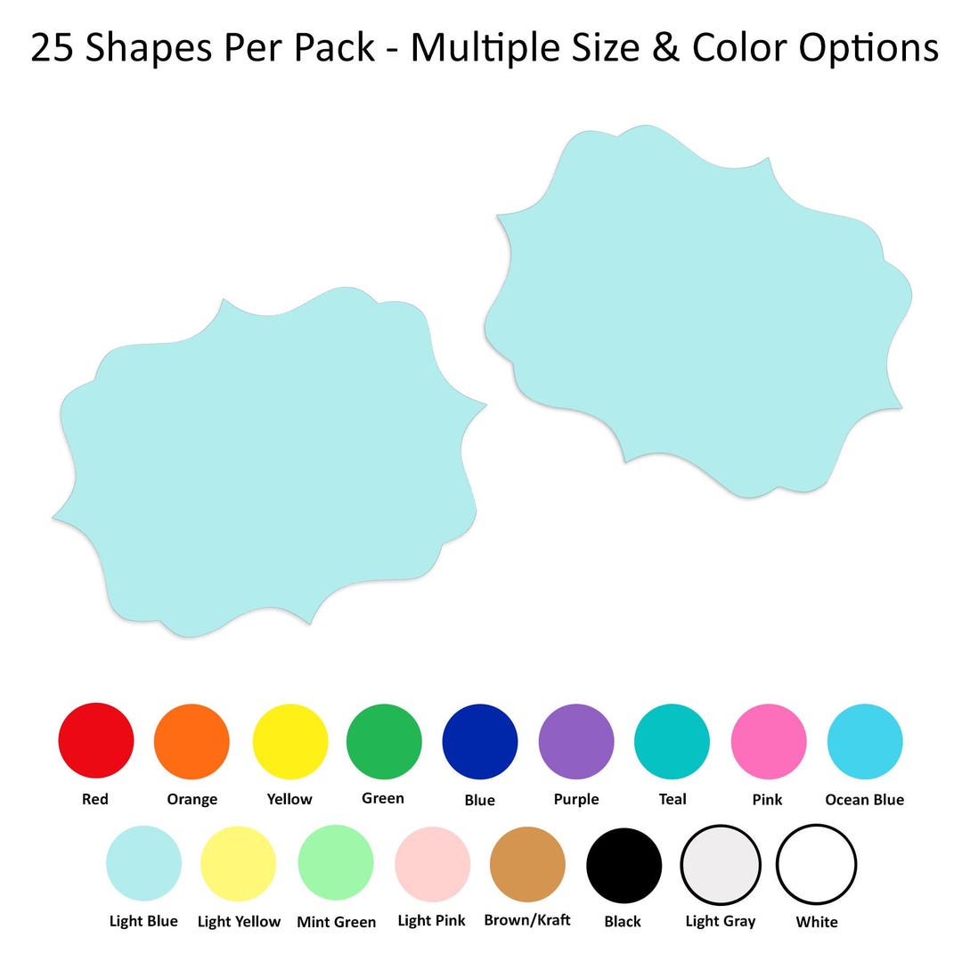 25 Pack - Paper Bracket Rectangle Shapes, Paper Rectangle Bracket ...