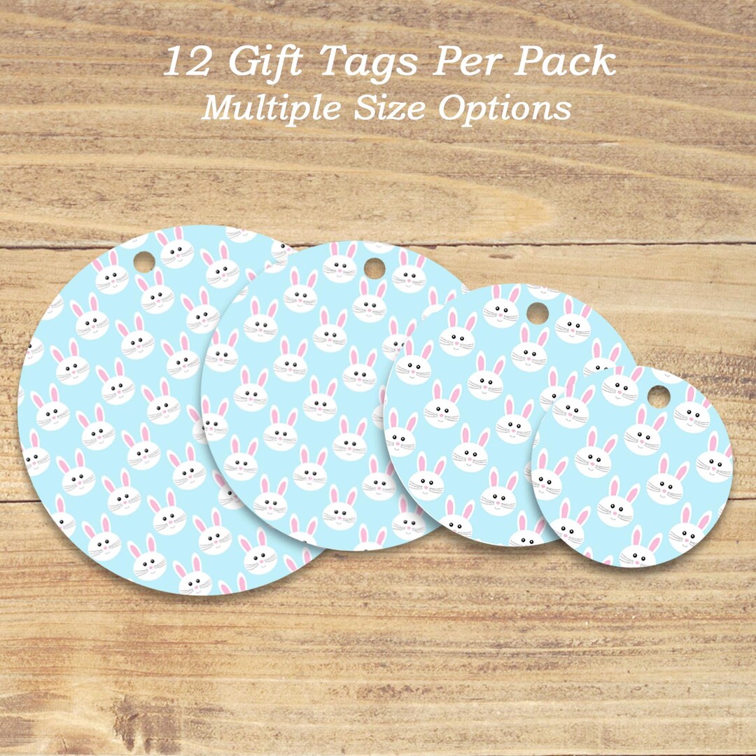 12 Pack - Paper Easter Gift Tags, Bunny Gift Tags, Easter Bunny Gift ...
