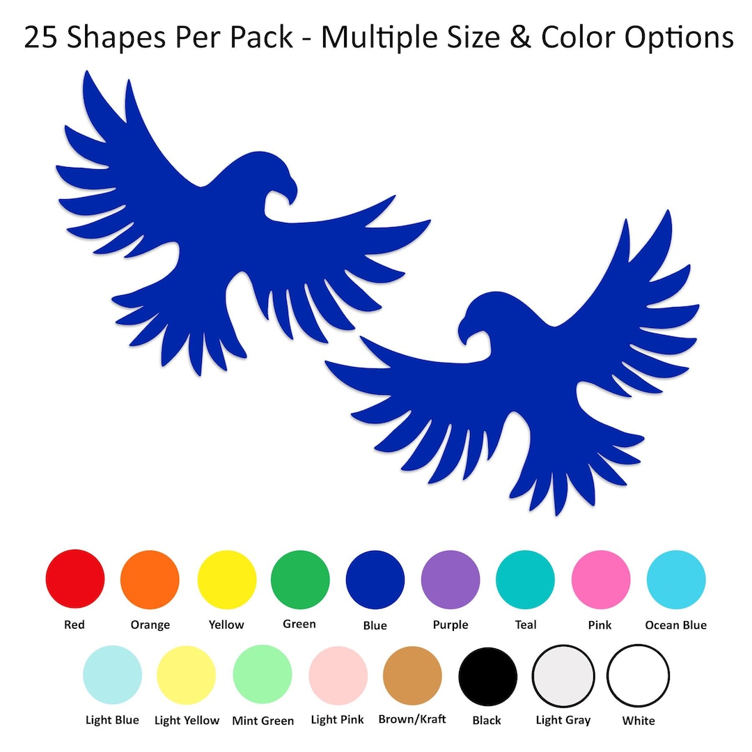 25 Pack - Paper Eagle Shape, Eagle Die Cut, Eagle Cut Outs, Paper Eagle ...