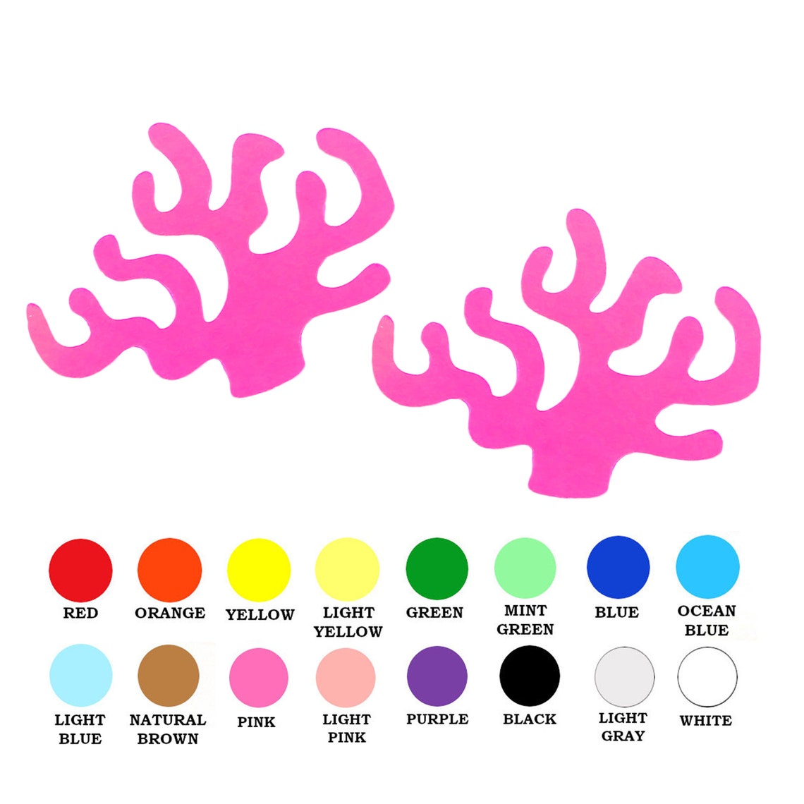 25 Pack Paper Coral Shape Paper Coral Cut Out Paper Coral - Etsy