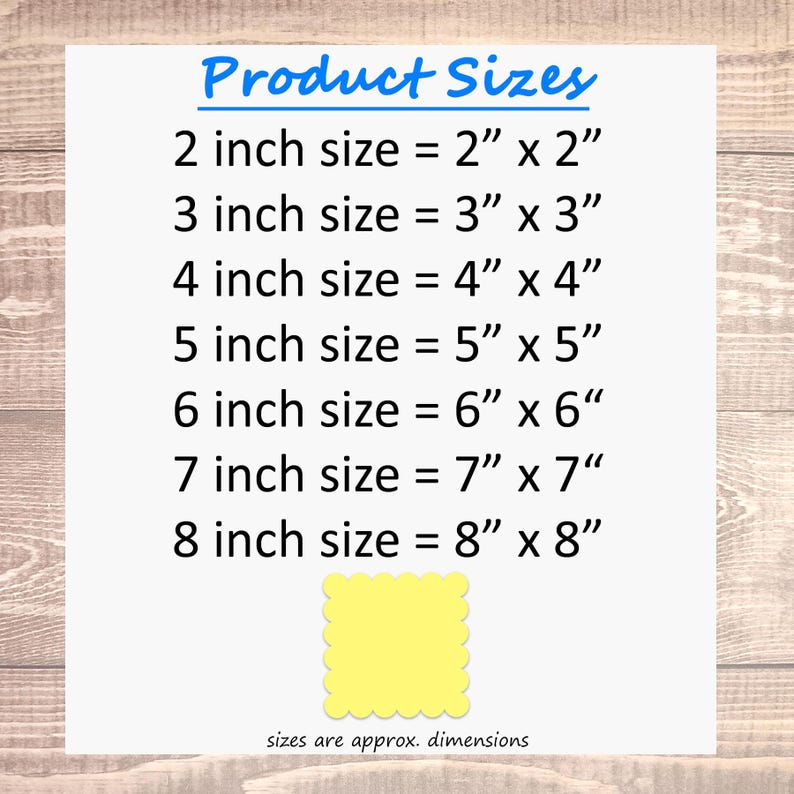 25 Pack - Paper Scallop Square Shapes, Scallop Square Cut Outs, Scallop ...