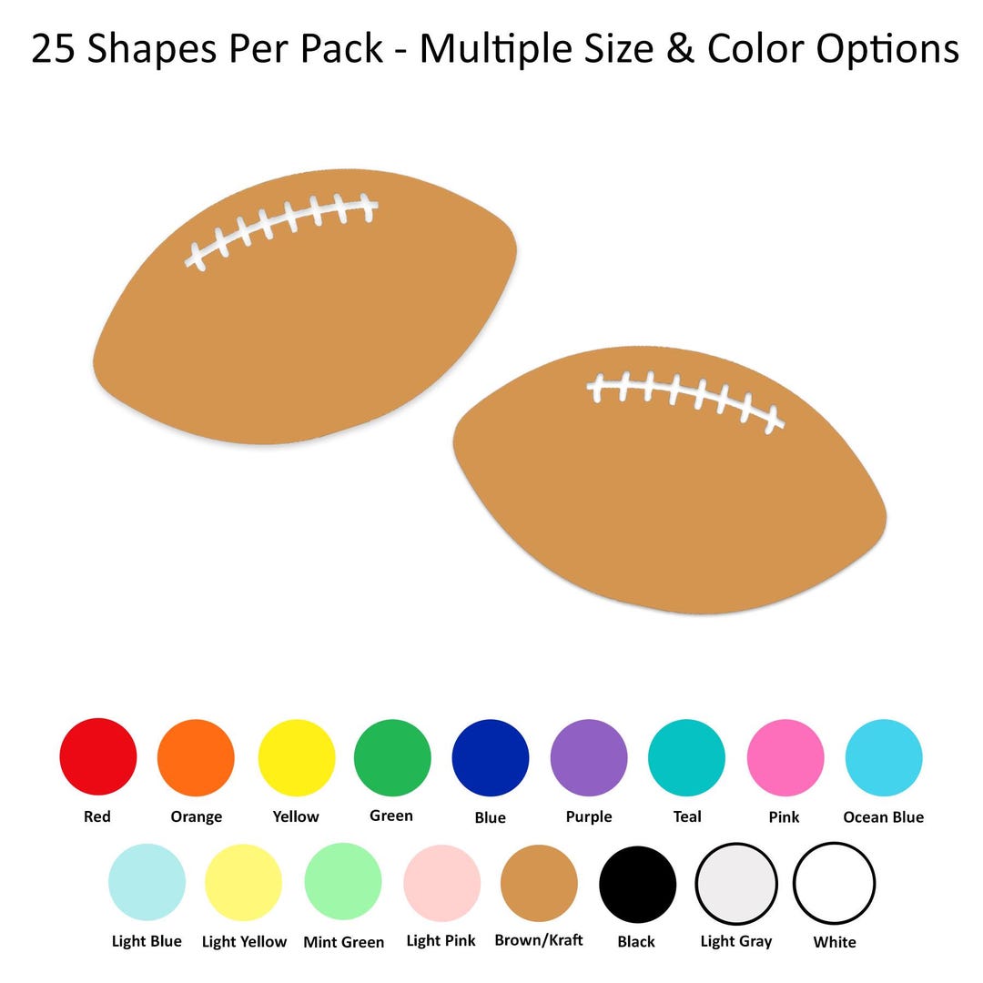 25 Pack - Paper Football Shape, Football Die Cut Shapes, Football Party ...