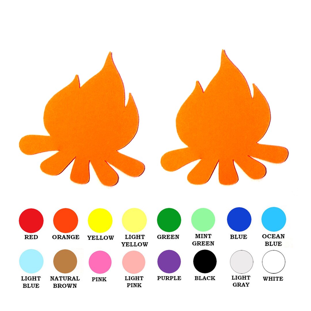 25 Pack - Paper Campfire Shape, Campfire Die Cut, Campfire Shape Cut ...