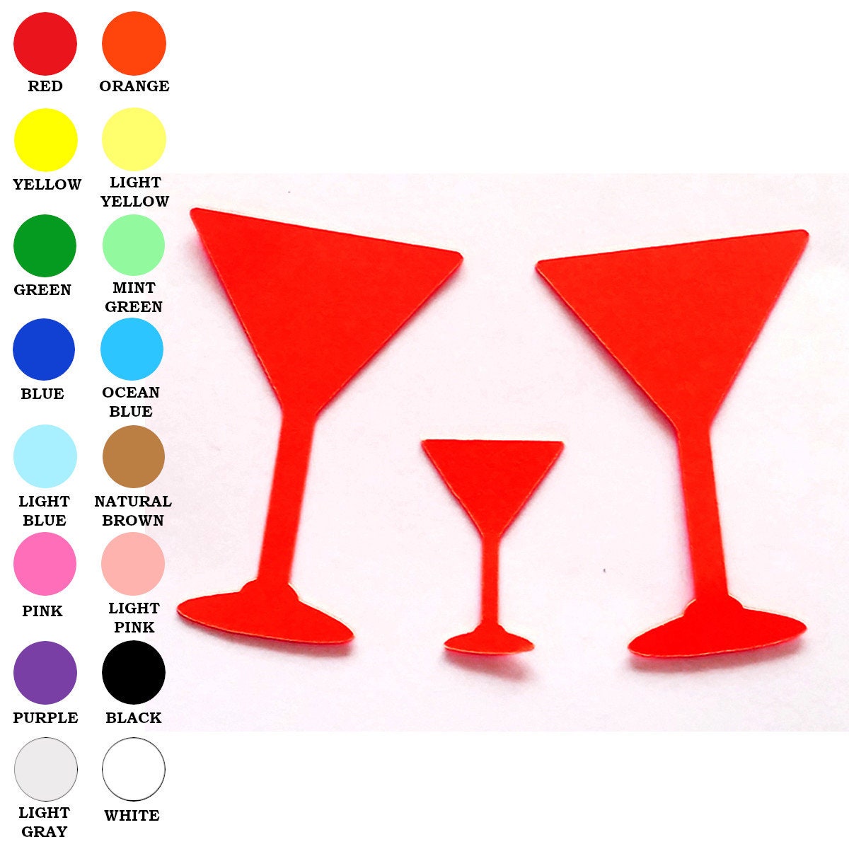 25 pack Paper Martini Shape Martini Glass Cut Out Martini | Etsy