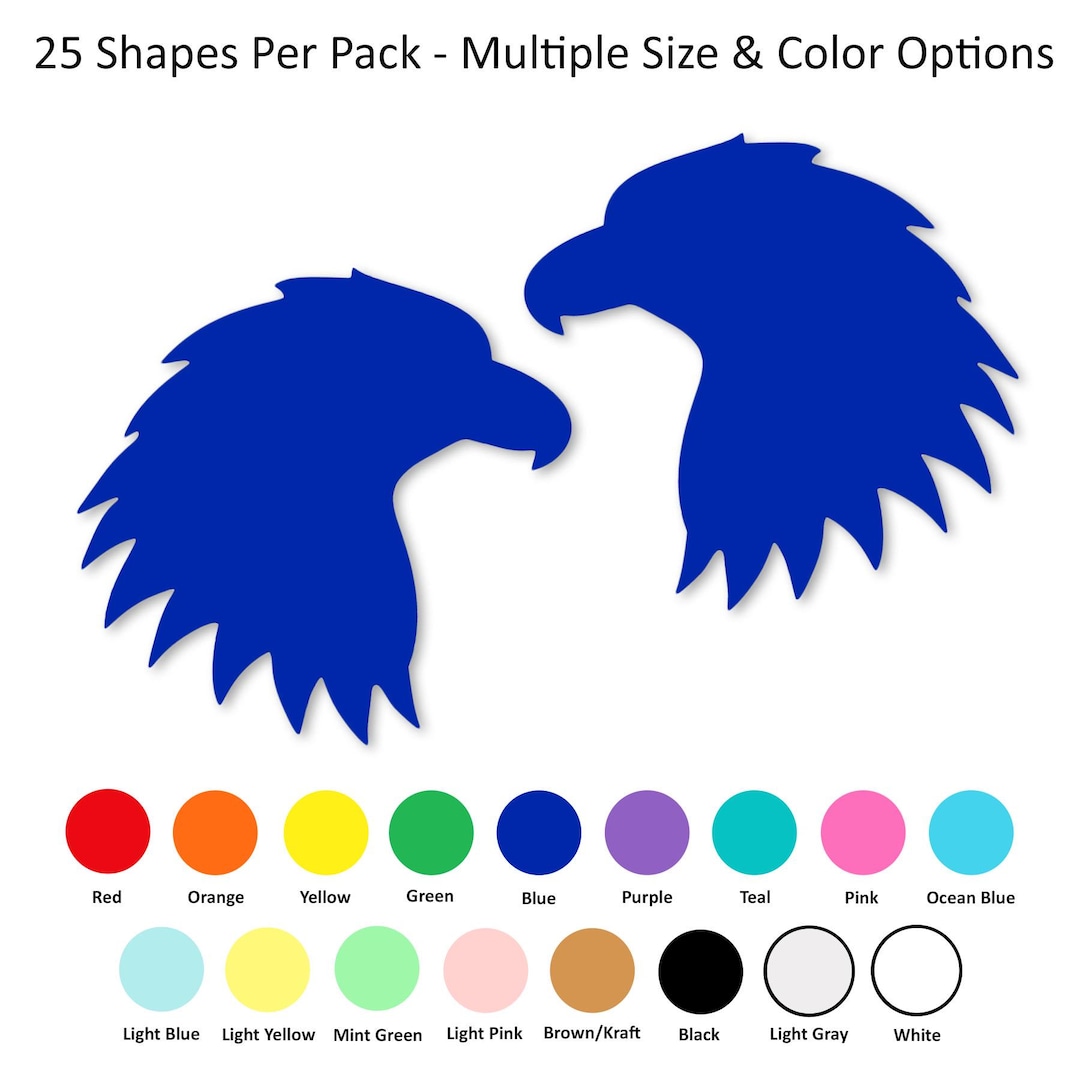 25 Pack - Paper Eagle Head Shapes, Eagle Head Paper Shape, Eagle Shape ...