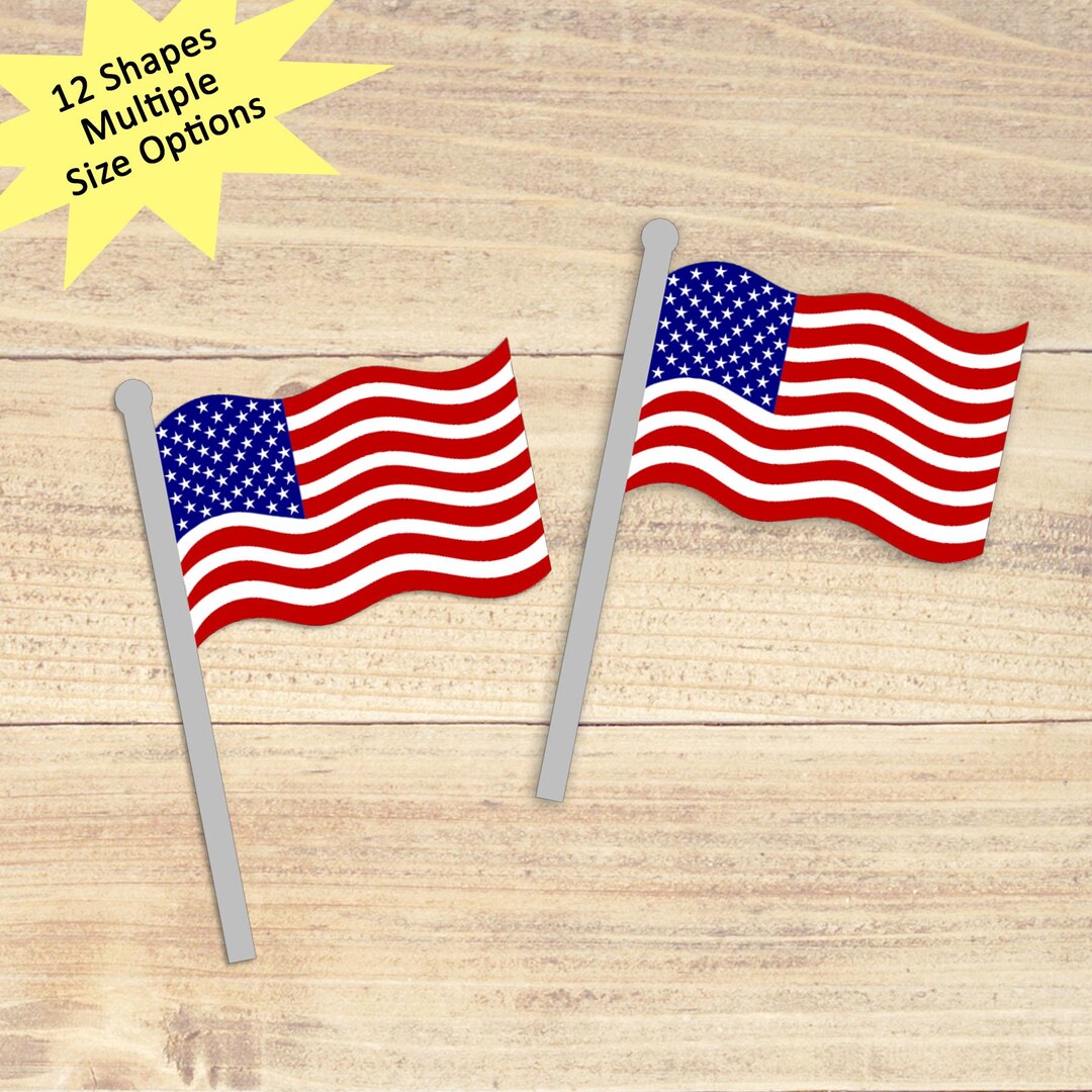 12 Pack - Paper USA Flag Shapes, Paper Flag Shapes, Paper American Flag ...