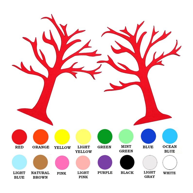 25 Pack - Paper Branch Tree Shape, Branch Tree Shapes, Paper Tree Cut ...
