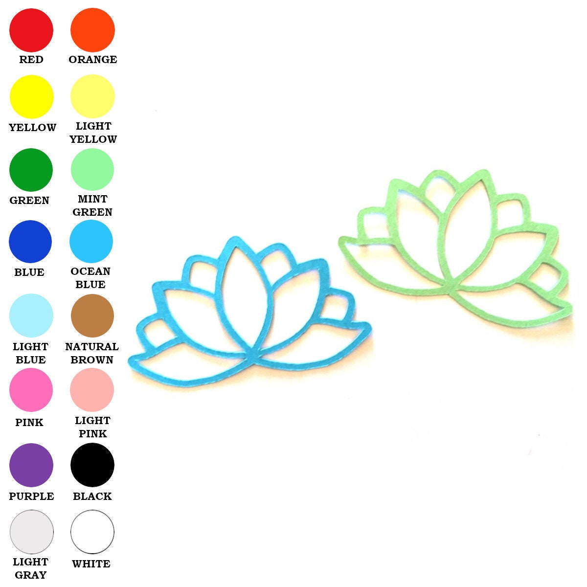 25 pack Paper Lotus Flower Shape Lotus Flower Die Cuts | Etsy