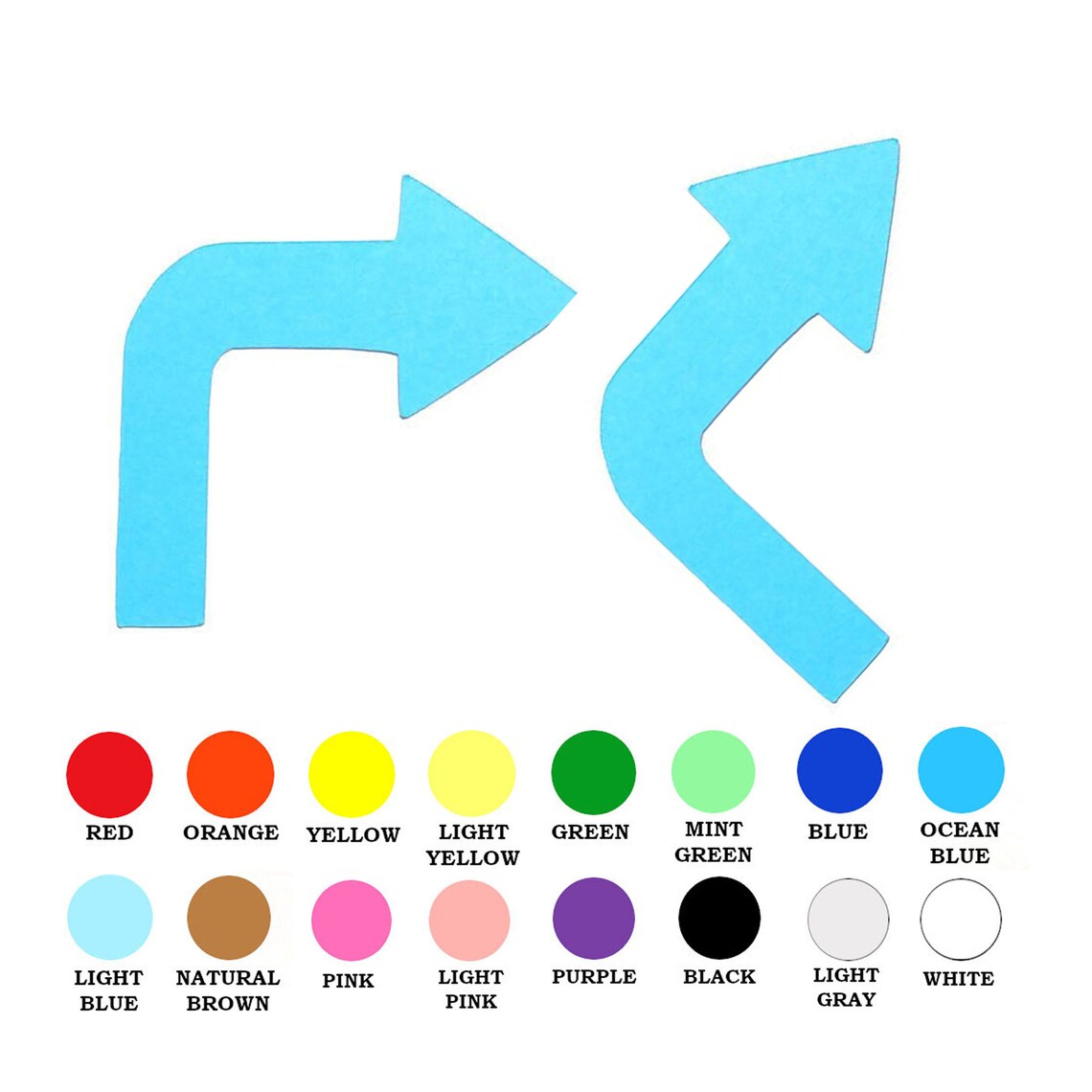 25 Pack Paper Turn Arrow Shapes Turn Arrow Shape Die Cut | Etsy