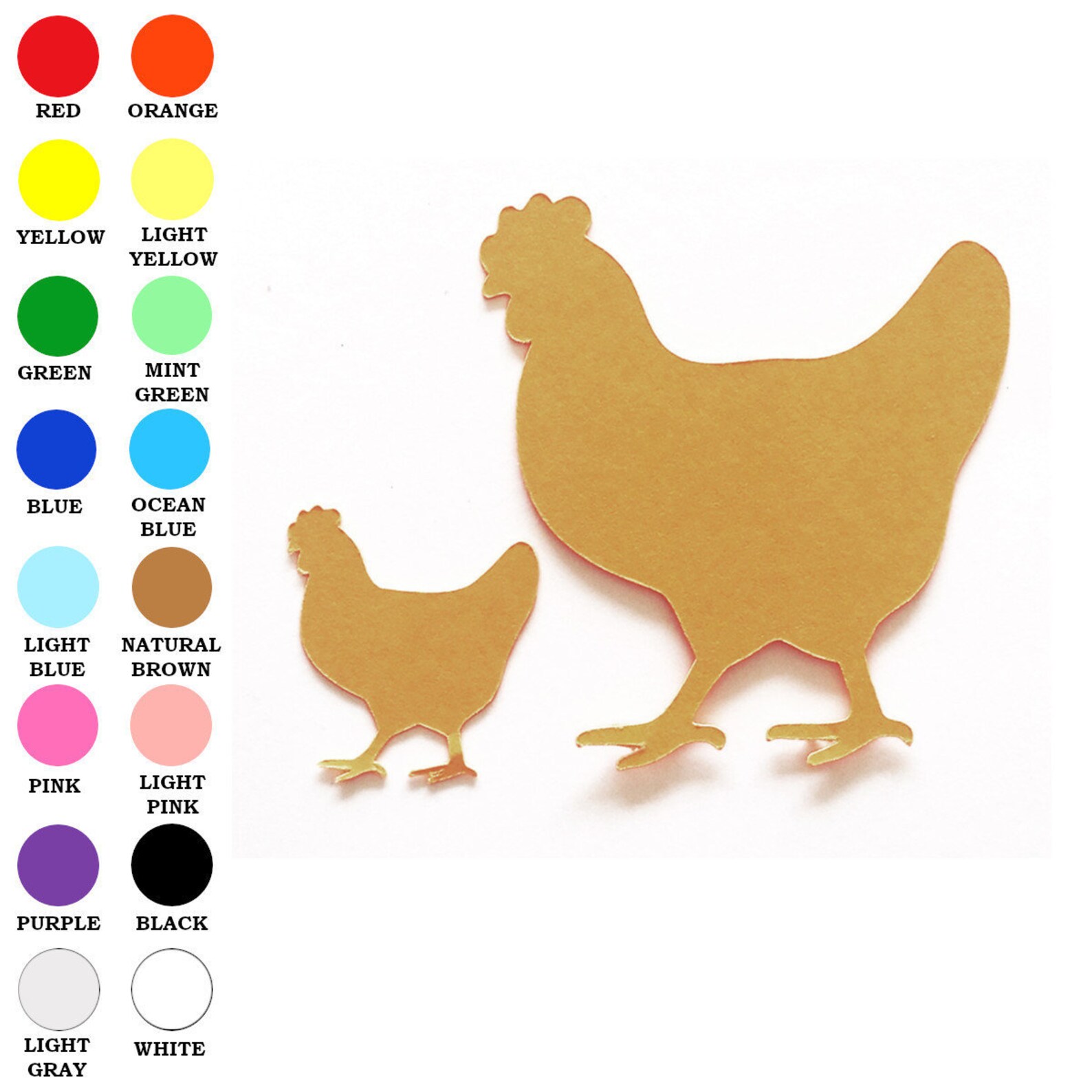 25 Pack Paper Chicken Shape Bird Die Cut Chicken Cut Outs | Etsy