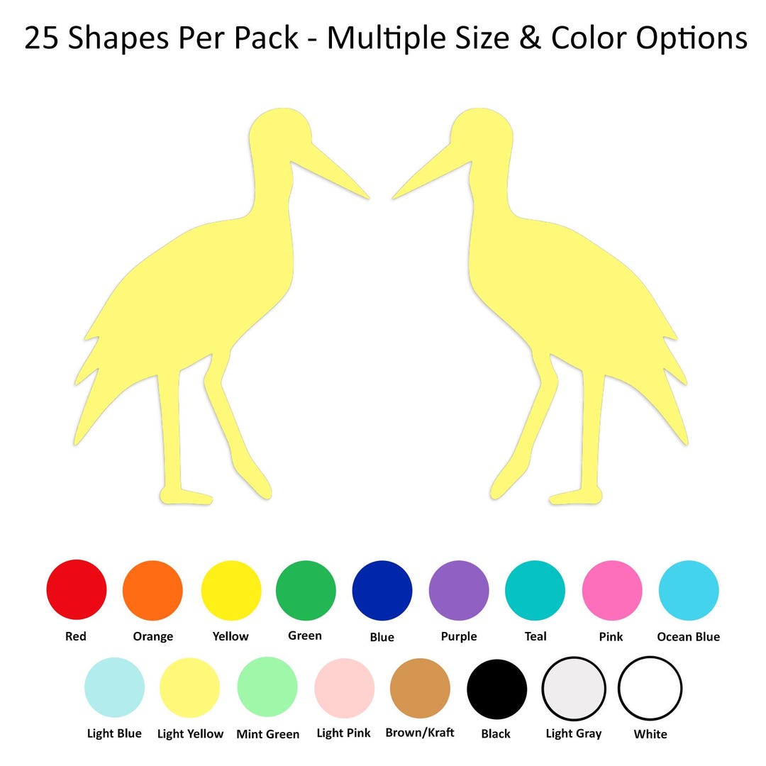 25 Pack - Paper Stork Shape, Stork Die Cut, Bear Cut Outs, Stork Paper ...