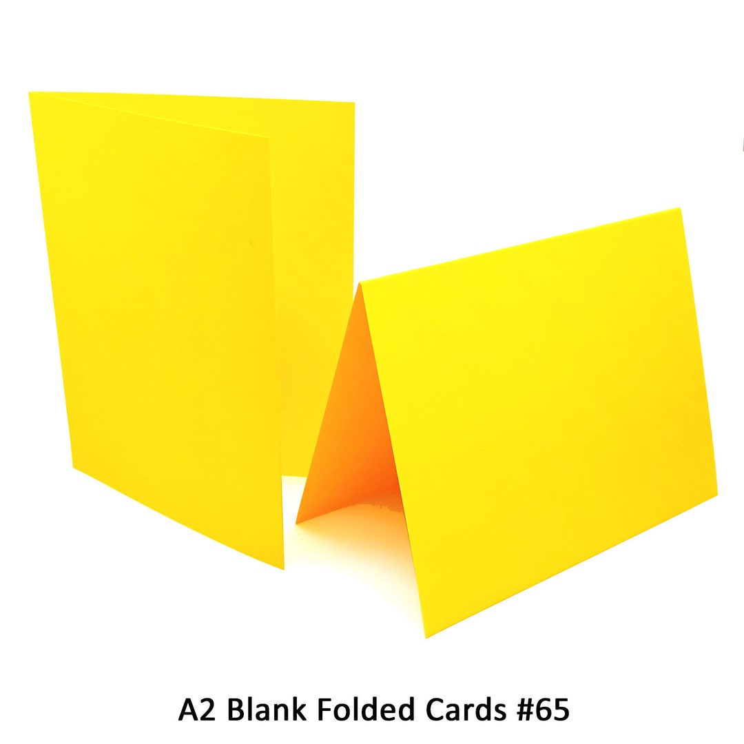 Yellow Blank Folded Cards, Yellow A2 Folded Cards, Blank A2 Card ...