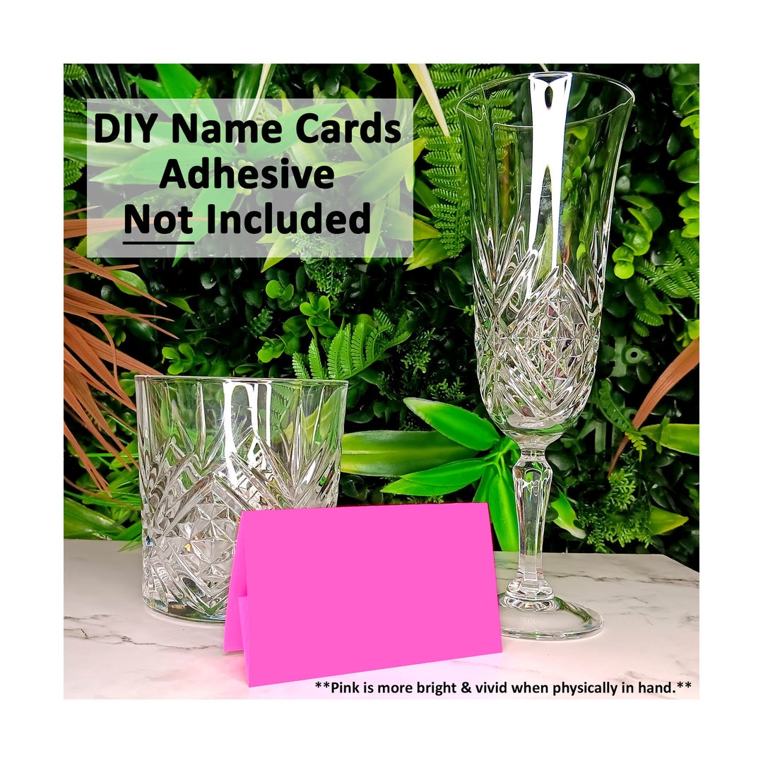 25 Pack: DIY Pink Table Place Cards, Pink Tent Name Cards, Pink Table ...