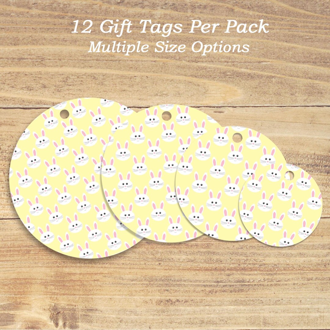 12 Pack - Paper Easter Gift Tags, Bunny Gift Tags, Easter Bunny Gift ...