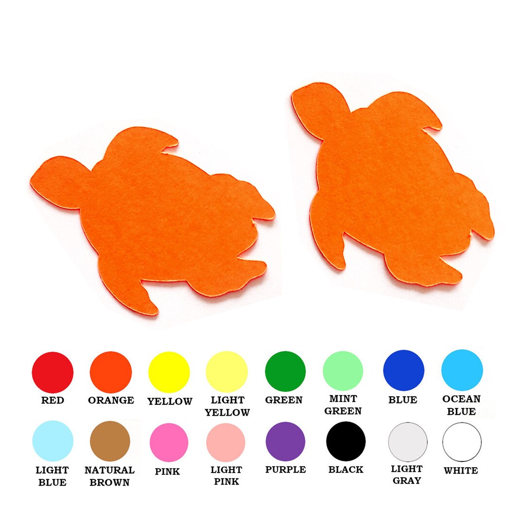 25 Pack - Paper Sea Turtle Shapes, Paper Sea Turtle Cut Outs, Paper ...