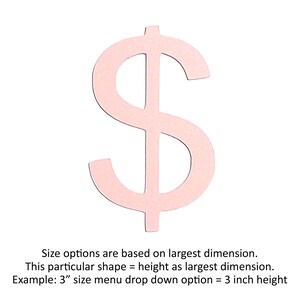 25 Pack - Paper Dollar Sign Shape, Dollar Sign Die Cut, Paper Dollar ...
