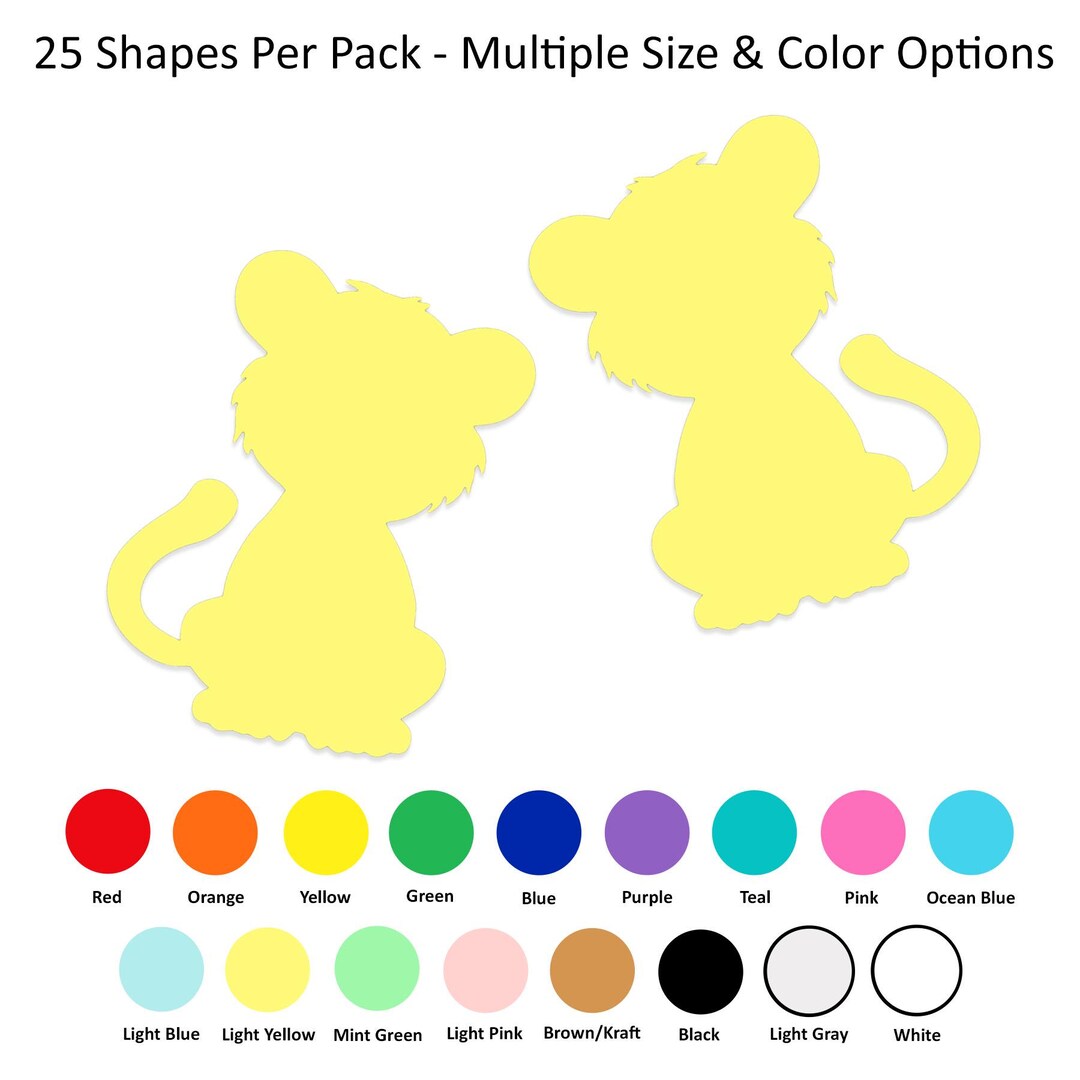 25 Pack - Paper Tiger Shapes, Tiger Paper Shape, Tiger Shape Cut Outs ...