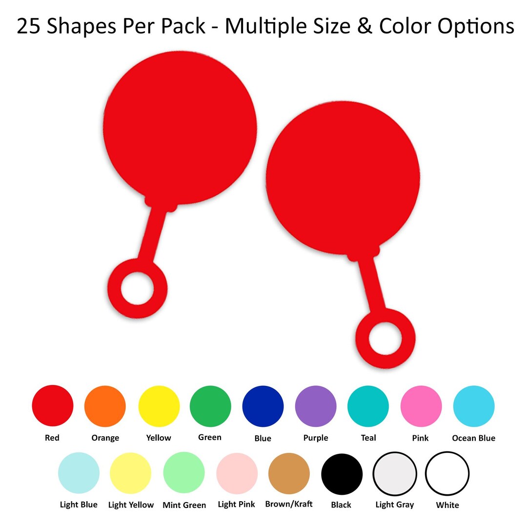 25 Pack - Paper Baby Rattle Shapes, Paper Rattle Shape, Rattle Paper ...