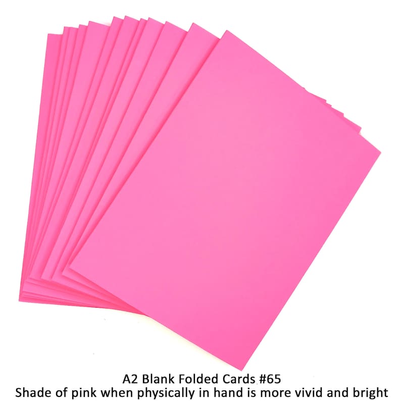 Pink Blank Folded Cards, Pink A2 Folded Cards, Blank A2 Card, Pink ...