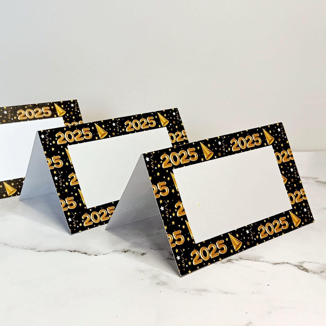 2025 New Years Table Name Cards, 2025 Graduation Table Name Cards, DIY ...