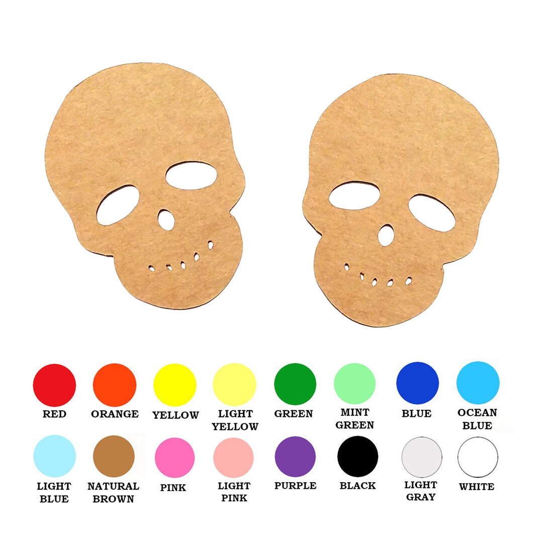 25 Pack - Paper Skull Head Shape, Paper Skull Head Die Cut, Paper Skull ...
